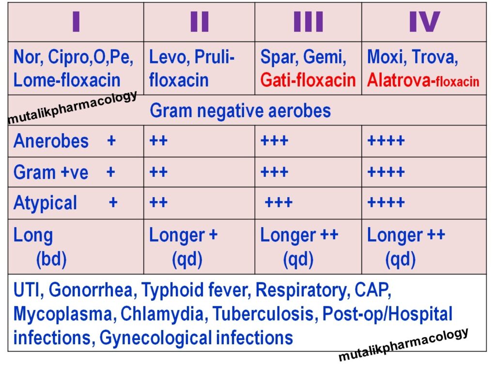 Fluoroquinolones | Mutalik Pharmacology